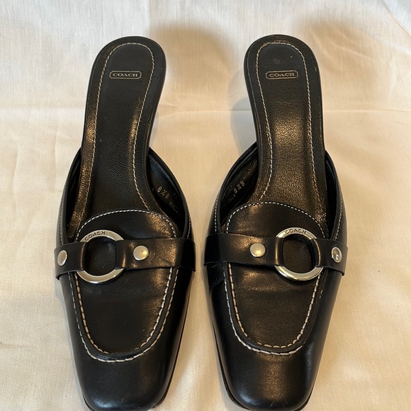 Coach | Shoes | Coach Mules Black 85 Leather | Poshmark